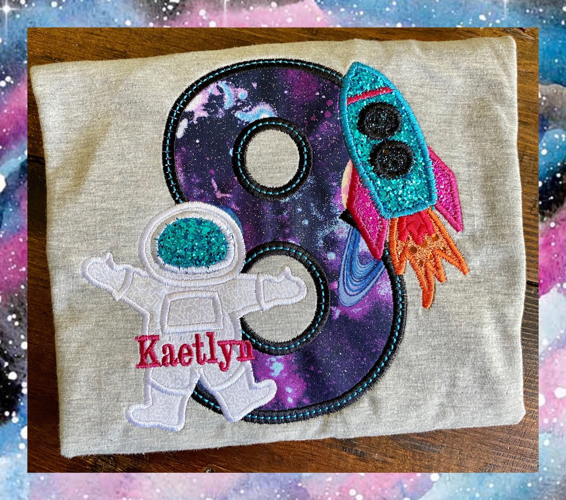 Girls Outer Space Birthday Shirt - Etsy