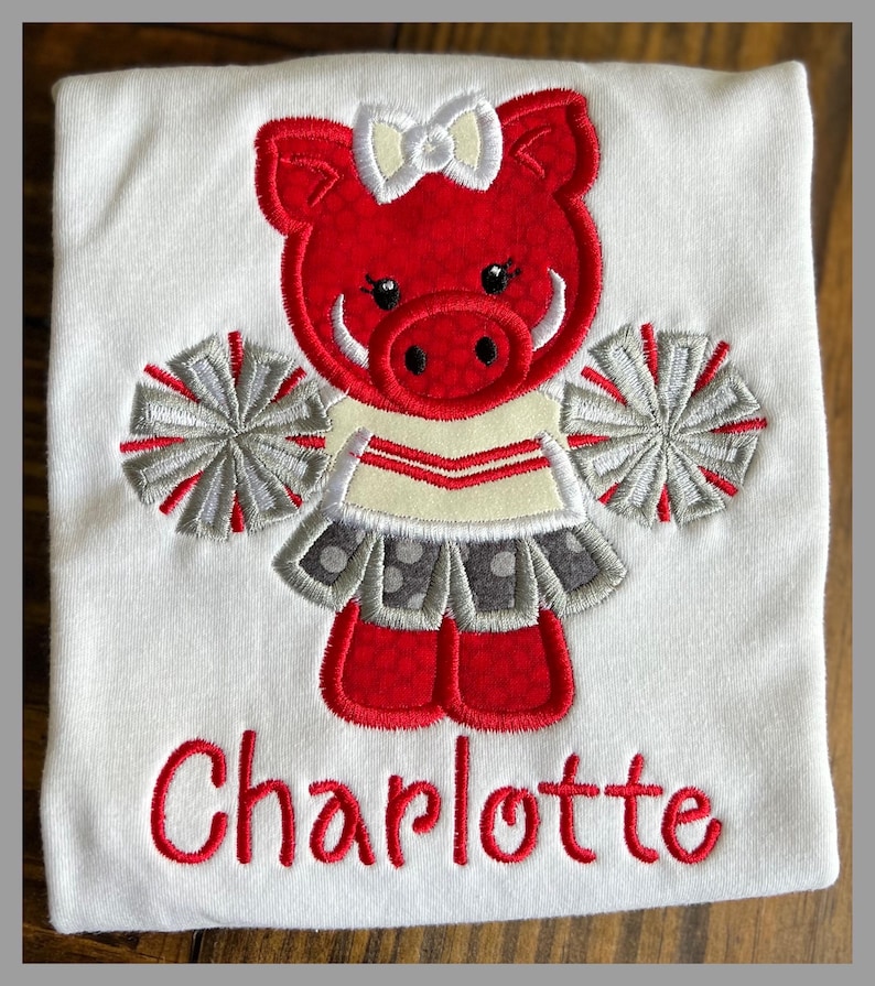 Girls Monogrammed Hog Football Shirt - Etsy