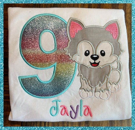 Girls Wolf Birthday Shirt - Etsy