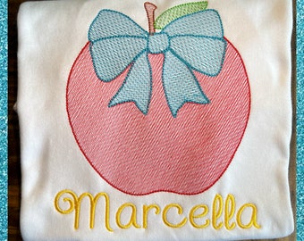 Personalized Back to School Shirt Apple Monogram Wreath Girls Preschool ...