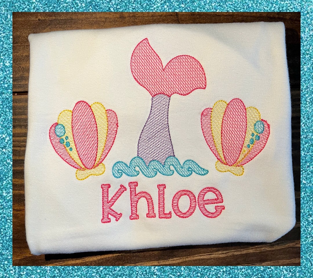 Camisa Monogrammed Summer Mermaid Trio - Etsy España