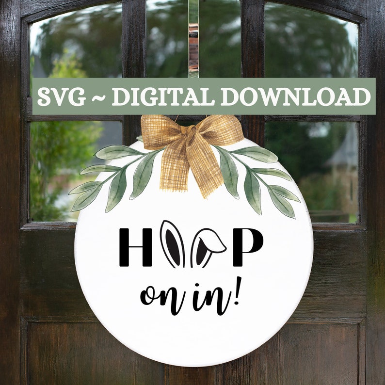 SVG Hop on in Door Hanger SVG Easter SVG Spring Door - Etsy
