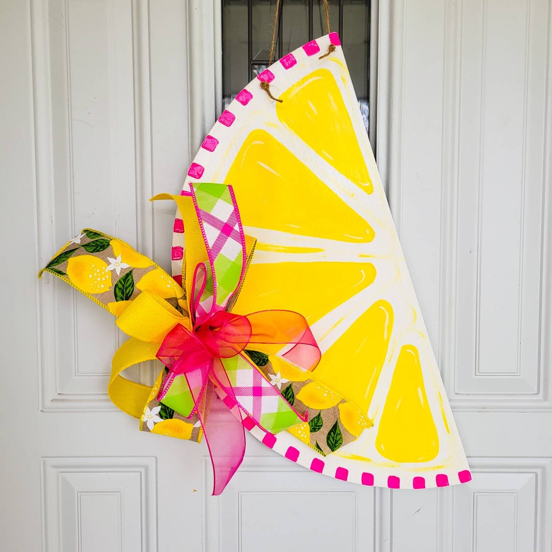 Lemon Door Hanger, Summer Door Decor, Summer Door Hanger for Front Door ...