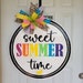 Summer Wreath Front Door Decor Summertime Door Sweet Summertime Sign ...