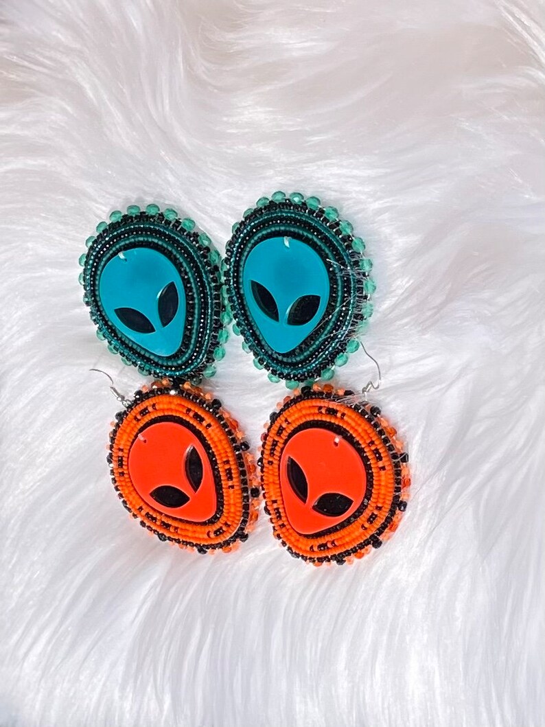 Alien Abduction, Handmade Indigenous Earrings - Etsy