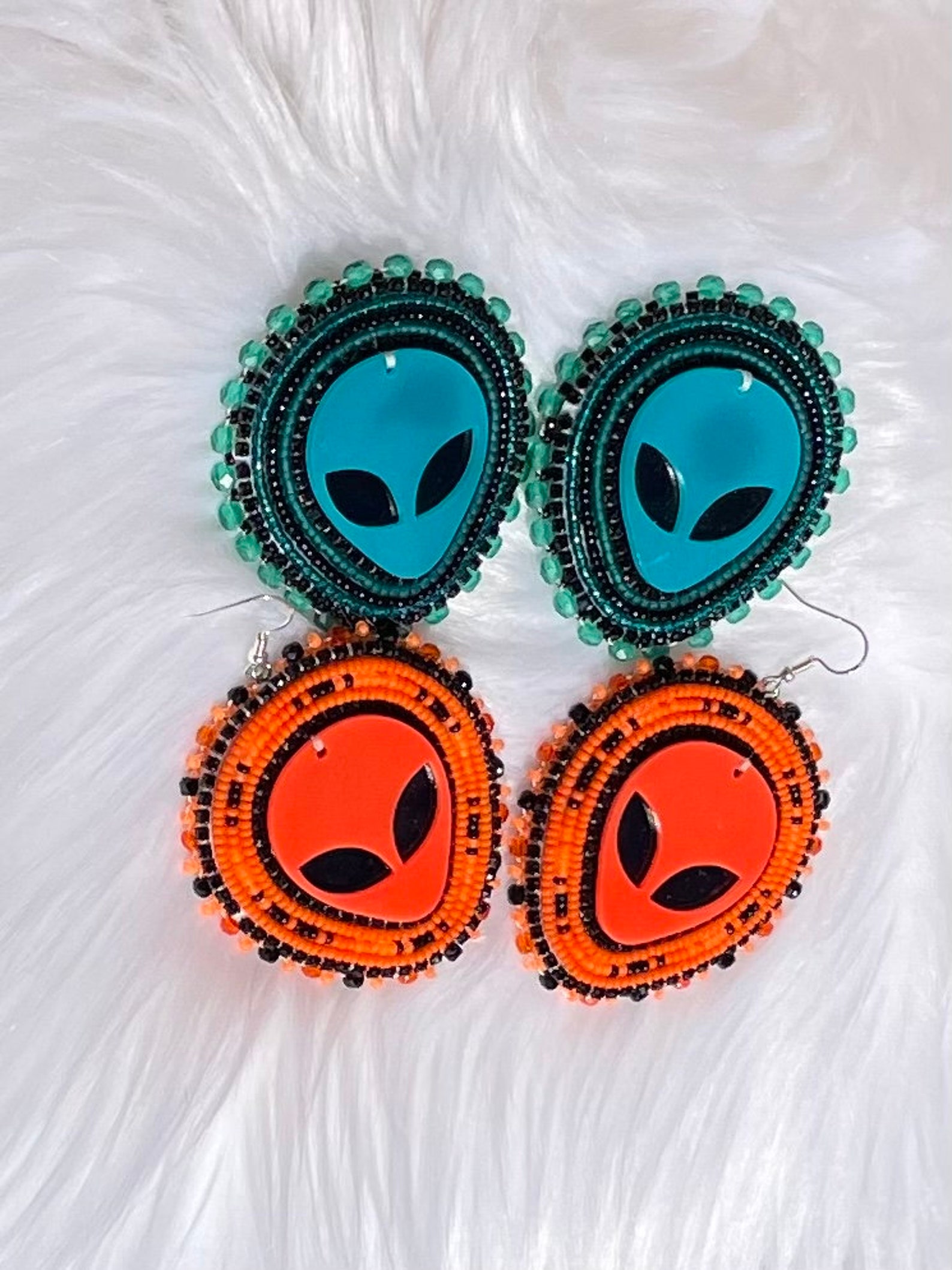 Alien Abduction, Handmade Indigenous Earrings - Etsy