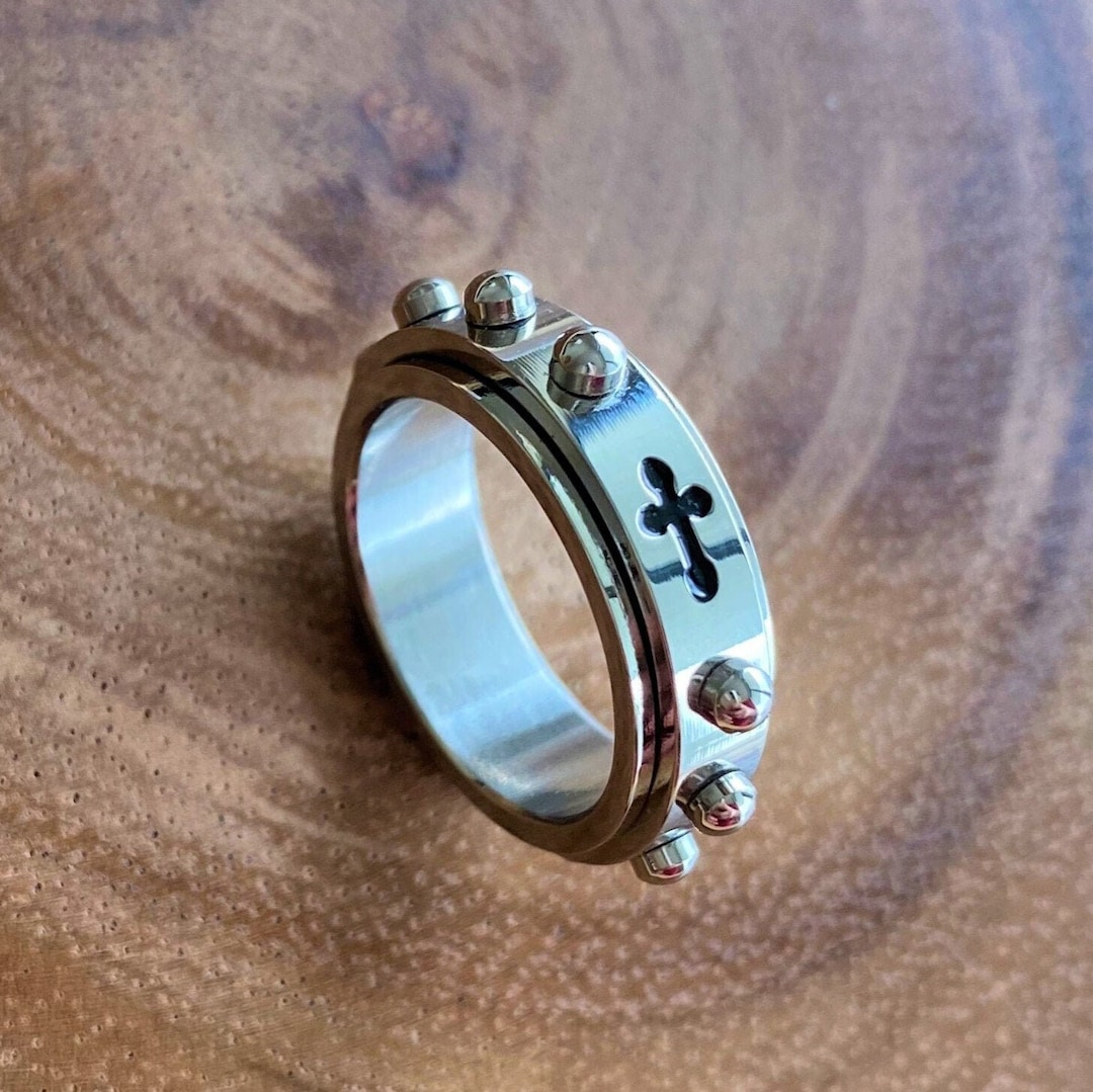 Rosary Ring, Spinner, Cross Ring, Men Women Boy Girl Daughter Sister ...