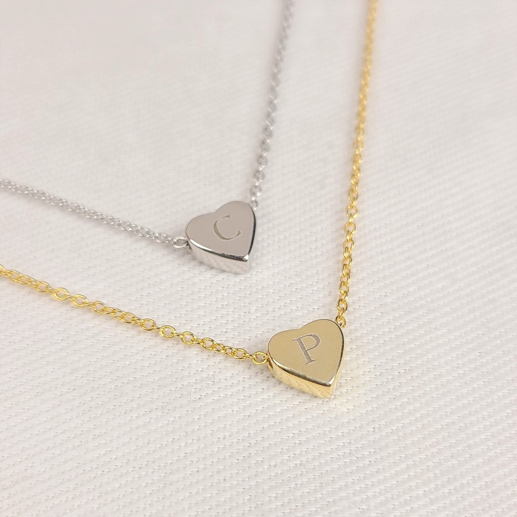 Heart Necklace, Solid Silver Heart Necklace, Tiny Heart Necklace ...