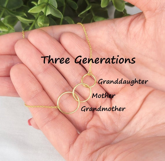 Generations Necklace Three Generations Necklace Mother and | Etsy