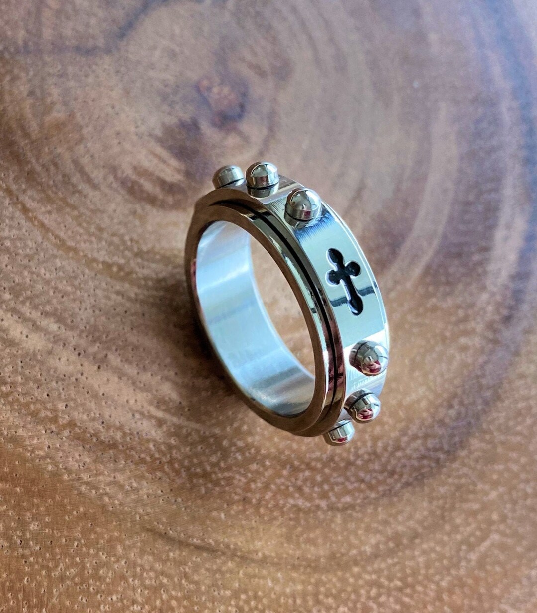 Rosary Ring Spinner Cross Ring Men Women Boy Girl Daughter - Etsy