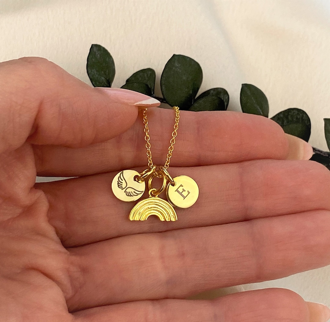 Personalized Rainbow Necklace, Gold Rainbow Necklace, Silver Rainbow ...