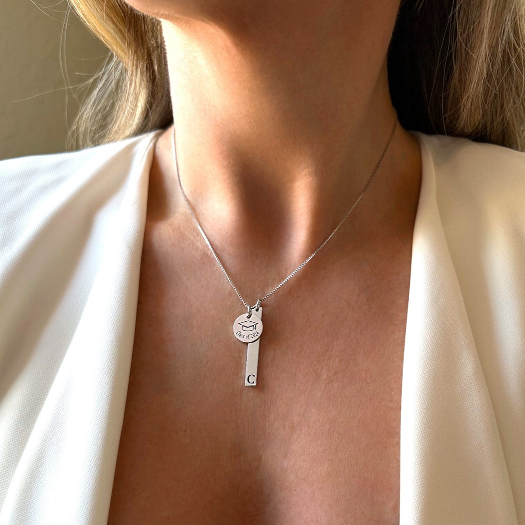 Personalized Graduation Necklace • Class of 2025 • Graduate Gift • Name ...