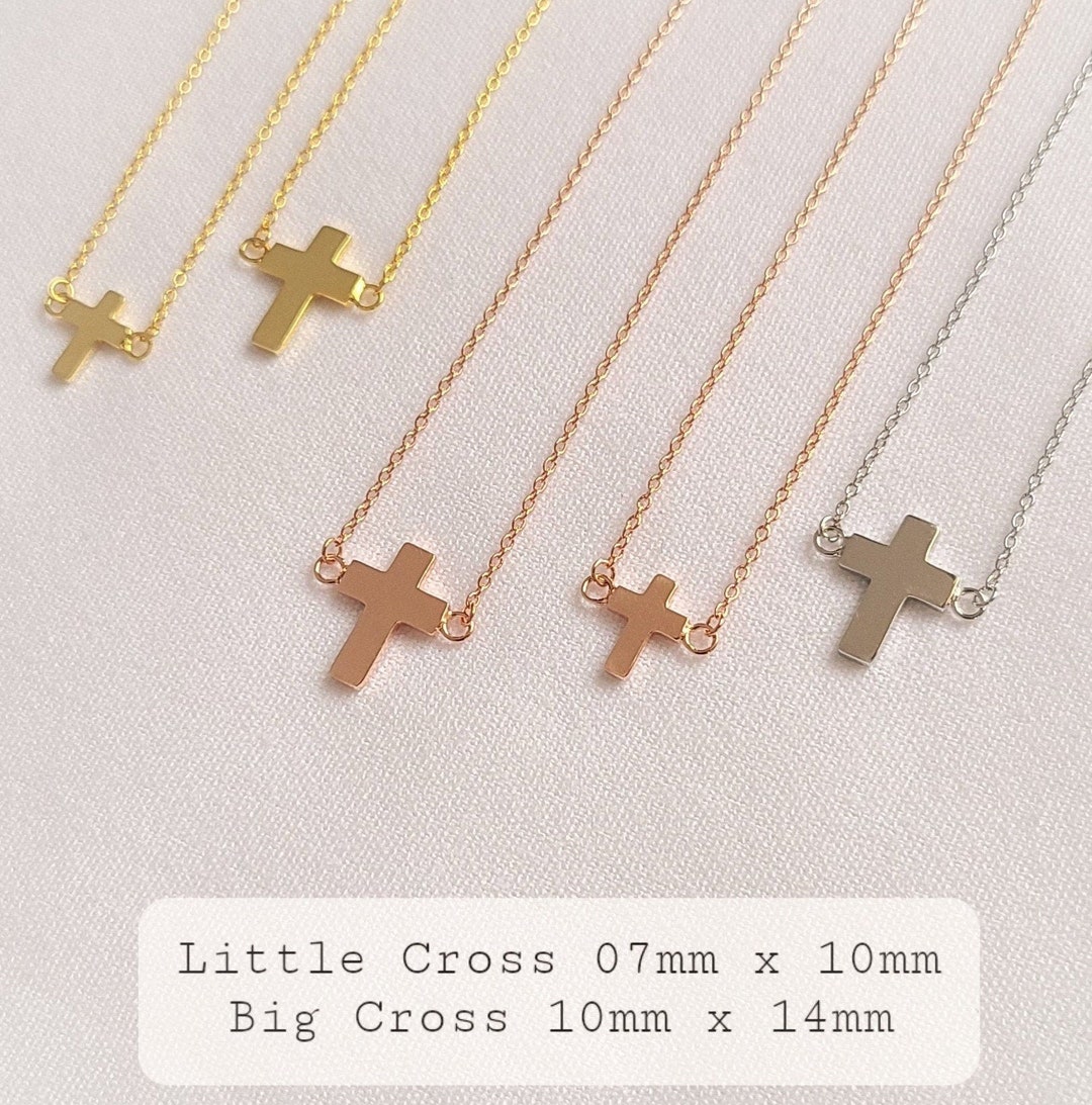 Silver Cross Necklace, Gold Cross Necklace for Girl, Silver Cross ...