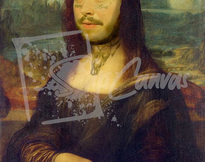 Canvas: Post Malone in Mona Lisa Painting, Makes Post Malona Funny ...