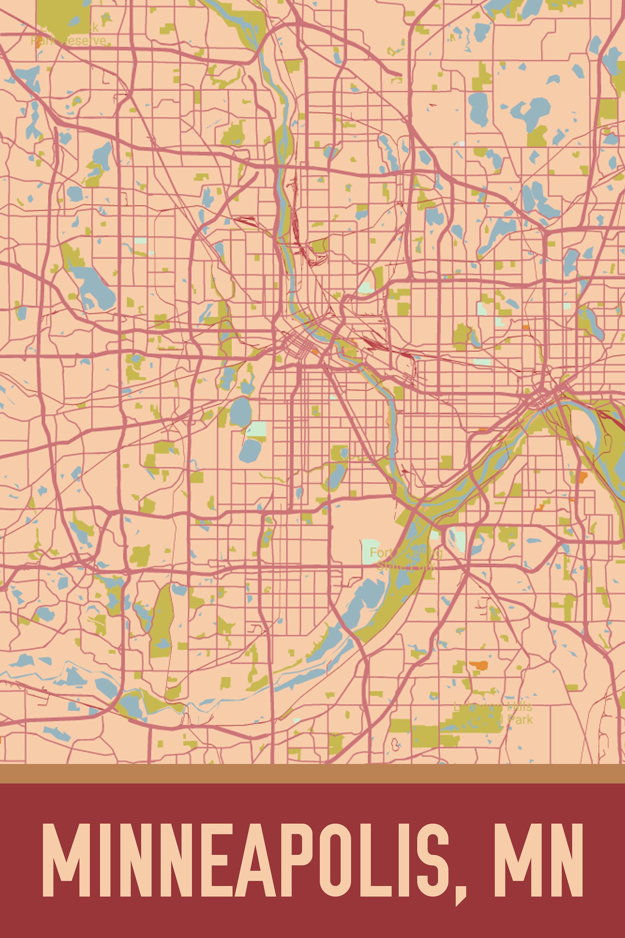 Custom Canvas Map: Classic Style Simple Colors Map With Your | Etsy
