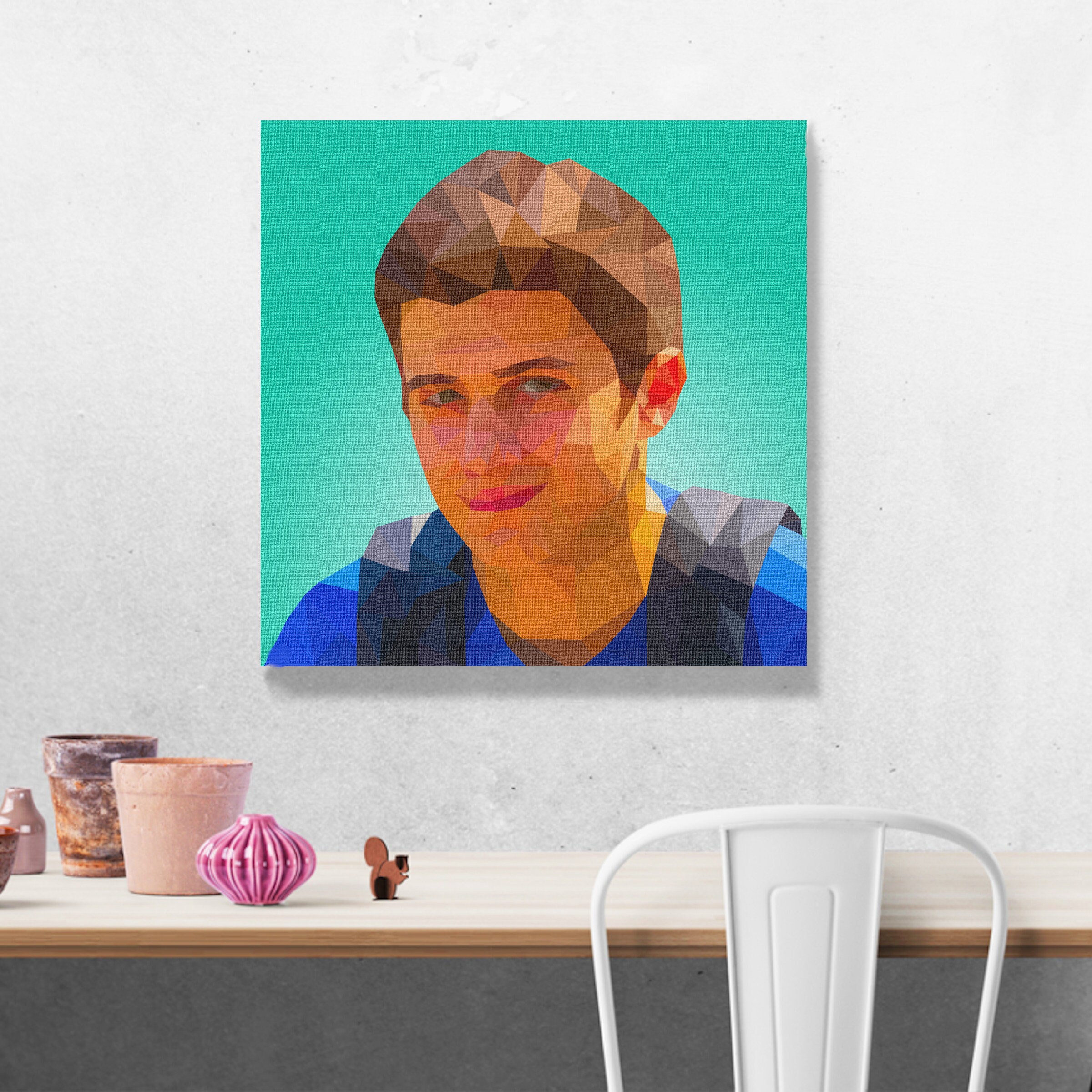 Custom Canvas Low Poly Art Style Pop Art Personalized | Etsy