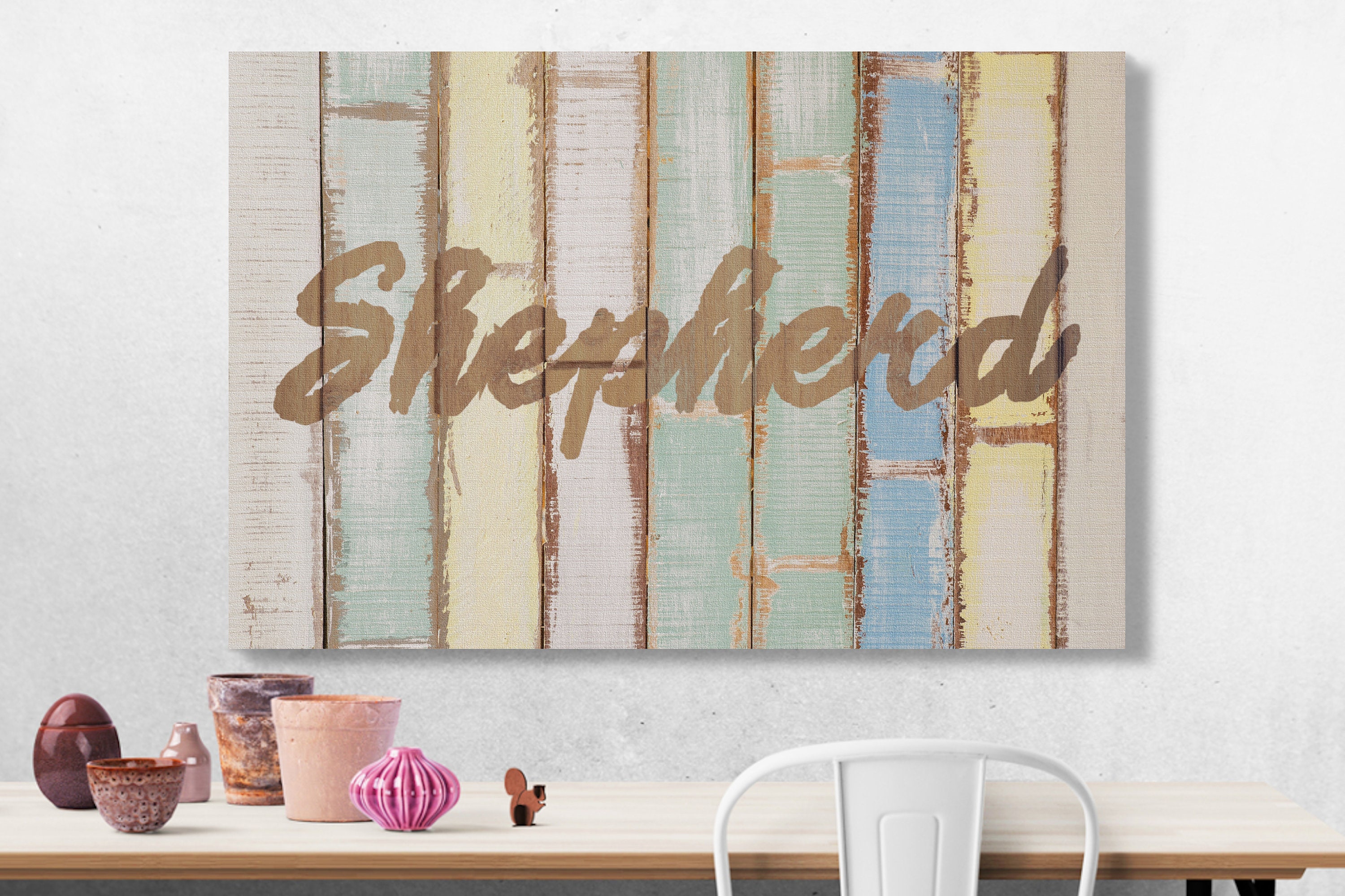 Custom Canvas Name: Colorful Scratched Paint Wood Style Name Canvas ...