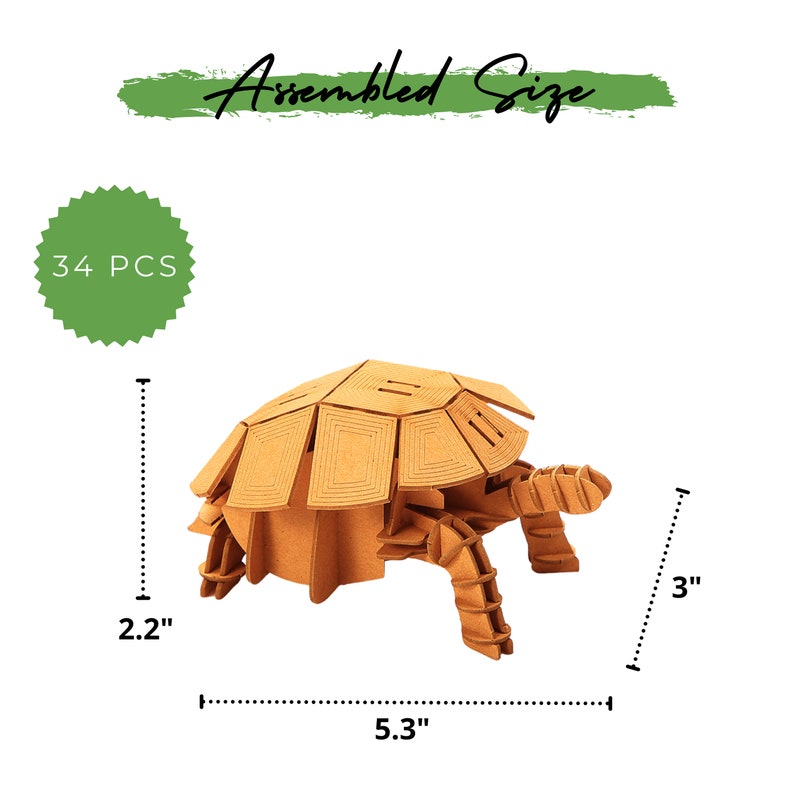 3D Paper Puzzle: Turtle - Etsy