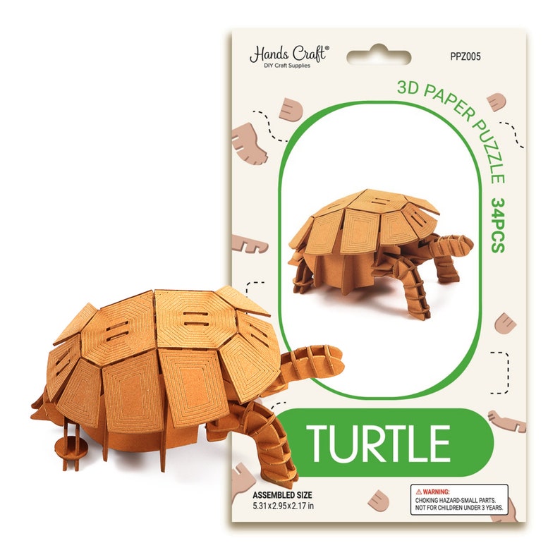 3D Paper Puzzle: Turtle - Etsy