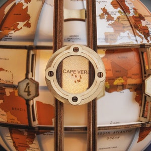 Light Fixture World Globe Lamp: Wooden 3D Puzzle That Lights up With ...