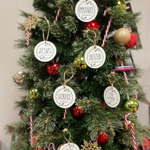 Double Sided Print/ 25 Names of Jesus Advent Ornament Set/ Christmas ...