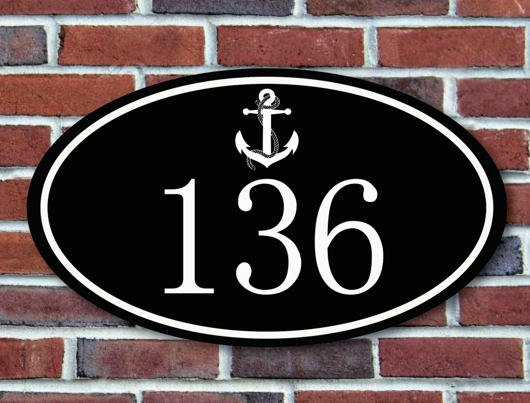 Personal Home Address Plaque With Nautical Accent,anchor,custom House ...