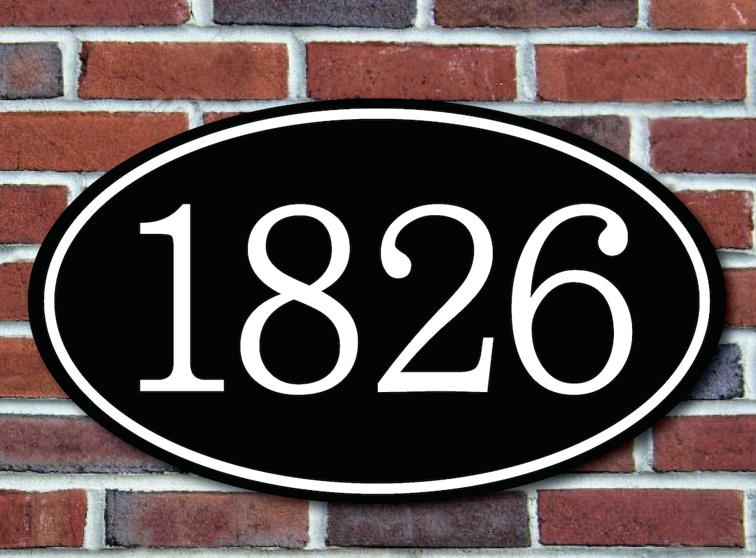 Custom Home Address Sign: Aluminum Oval House Number Plaque - Etsy