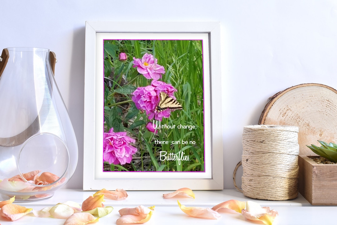 Printable Inspirational Poster. Butterfly and Pink Peonies. - Etsy