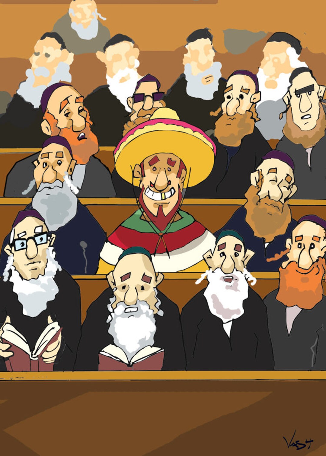 Juan in a Minyan Chanukah Card by Vash Designs 1113 - Etsy