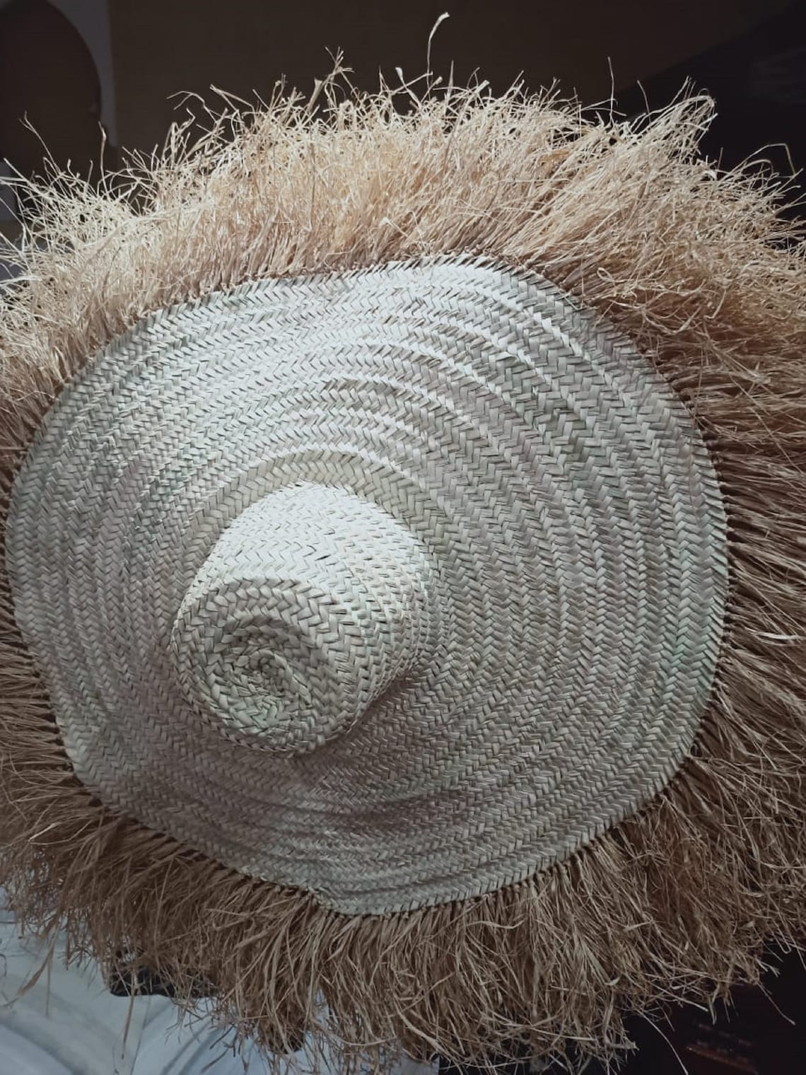 Personalized Moroccan Round straw Hat and Raffia rug 30 40 | Etsy