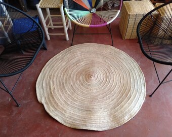 Moroccan Round Straw Rug Round Carpet in Woven Palm - Etsy