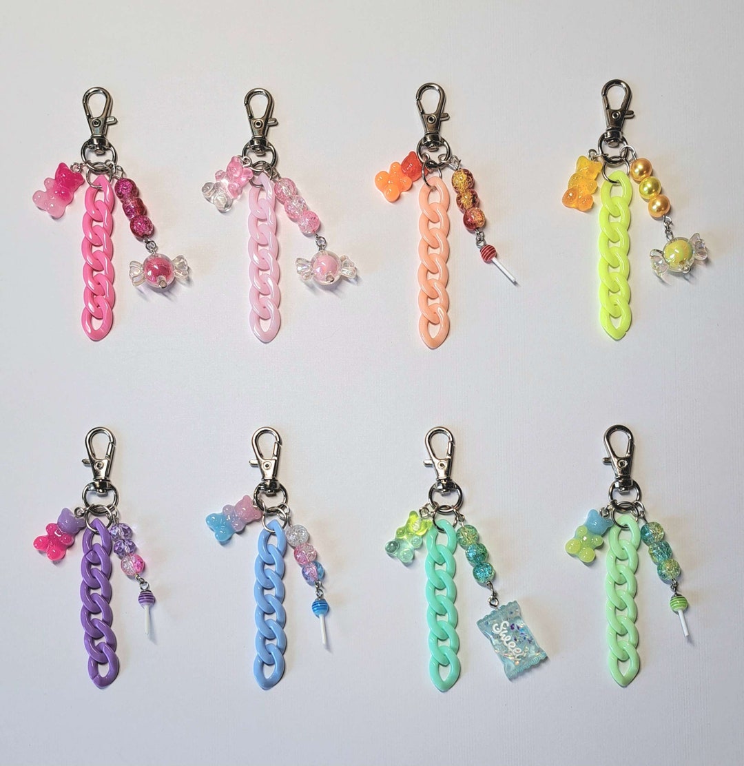 Cute Candy Gummy Bear Charm Keychains - Etsy