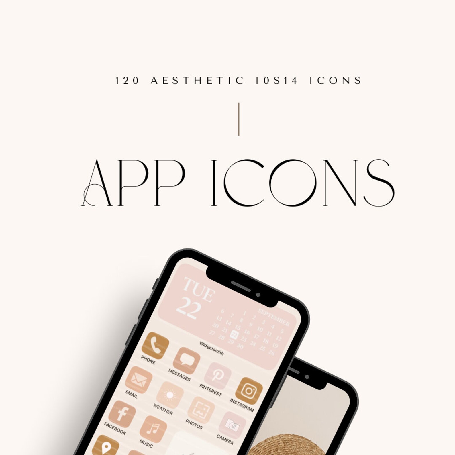 120 CREAMY IOS14 APP ICONS | Custom iPhone App Design | App Pack ...