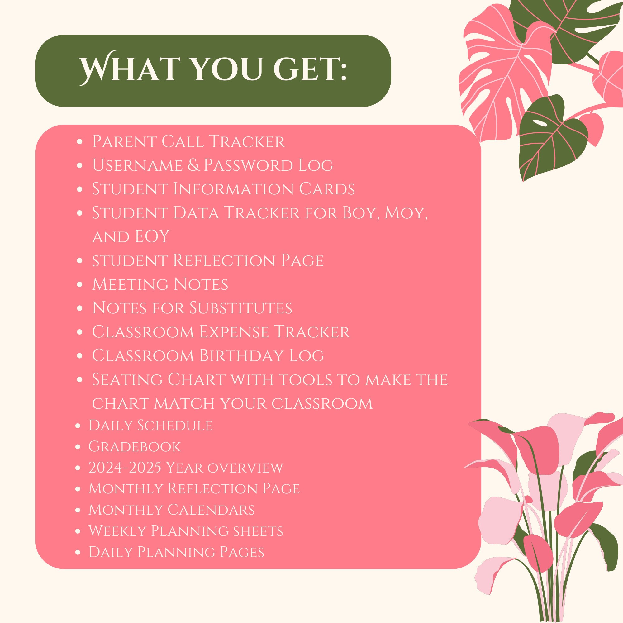 Printable Editable Digital Teacher Planner for 2024-2025 School Year ...