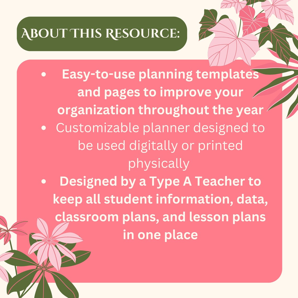 Printable Editable Digital Teacher Planner for 2025-2026 School Year ...