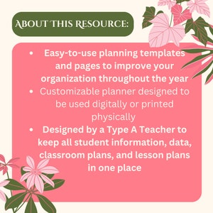 Printable Editable Digital Teacher Planner for 2025-2026 School Year ...