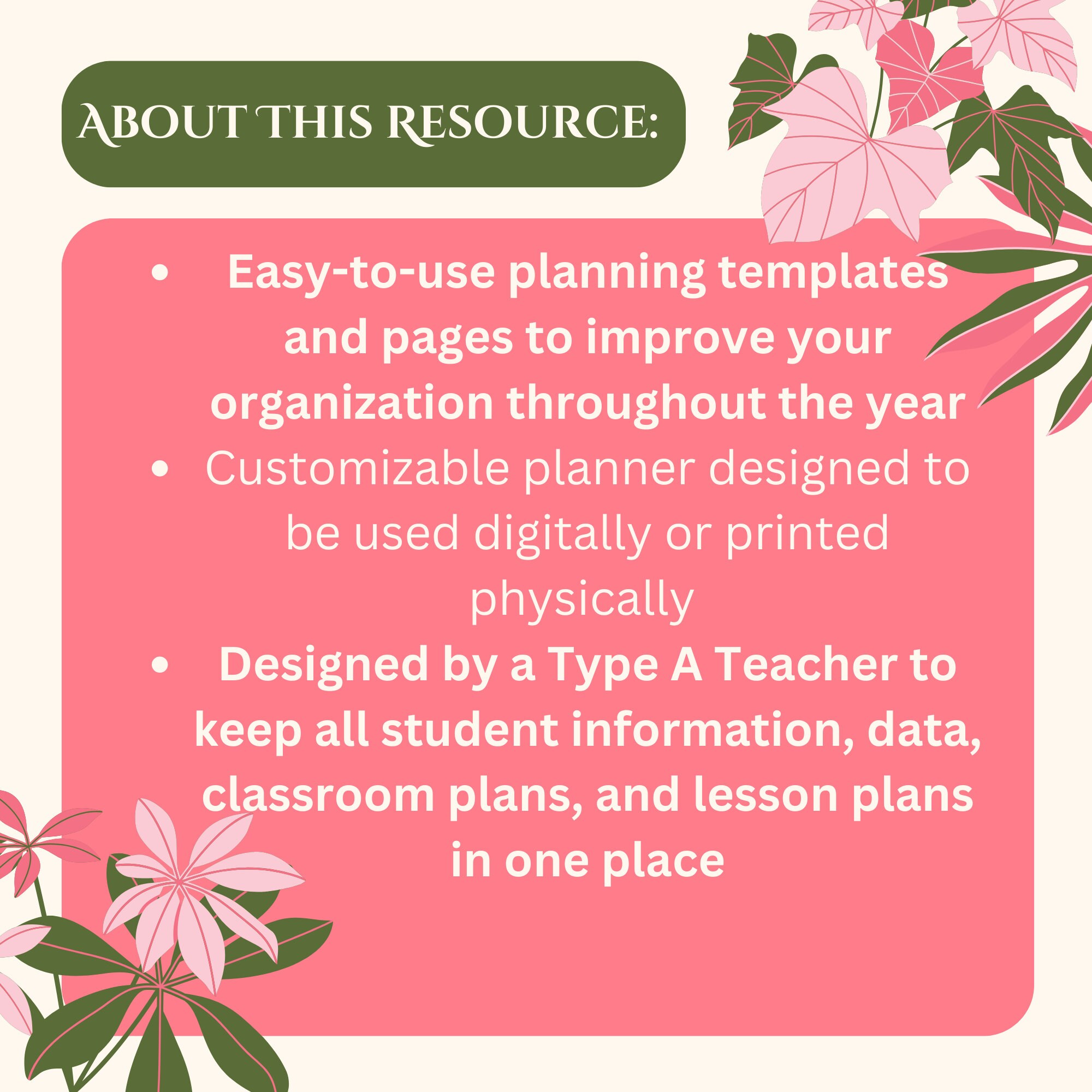 Printable Editable Digital Teacher Planner for 2025-2026 School Year ...