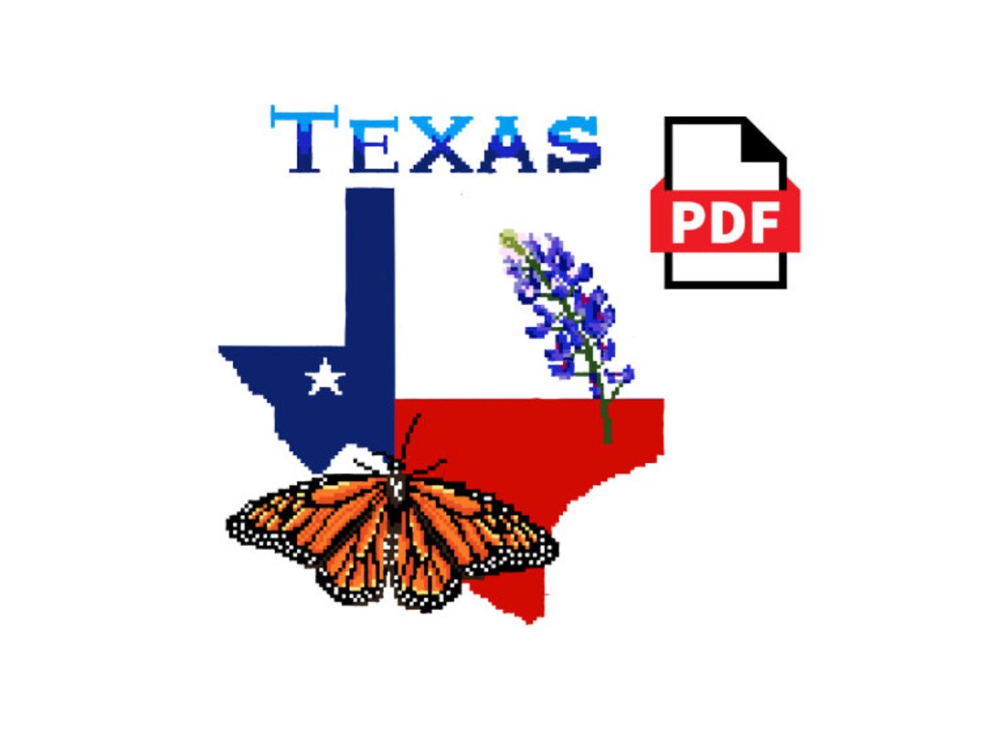 Texas Symbol Cross Stitch Pattern/ Instant Download/ PDF - Etsy