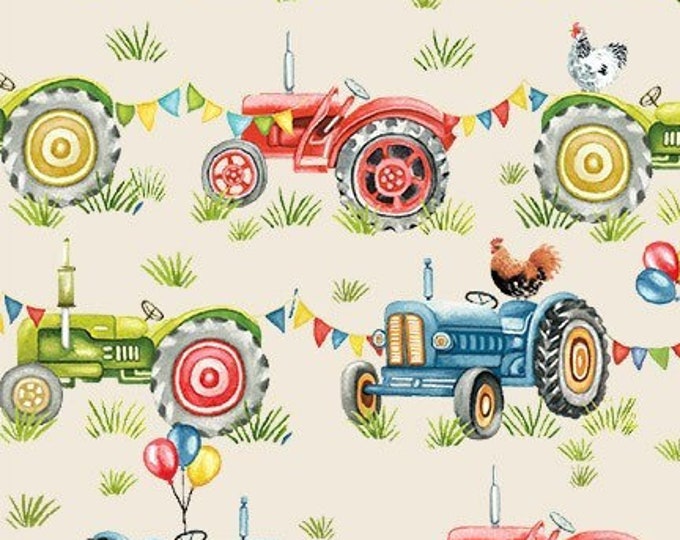 Vintage Tractor Quilt Fabric, Tractors -- Town Fair by Michael Miller ...