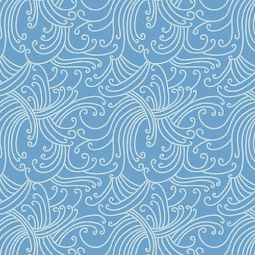 Wild Waves Fabric by the Yard Wave Fabric Ocean Fabric | Etsy