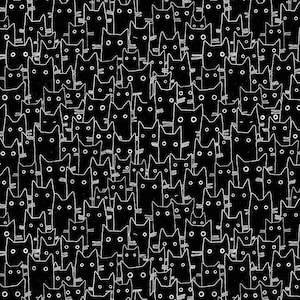 Checkmate -- Feline Fancy, Dear Stella, Black Plaid Fabric, Black ...