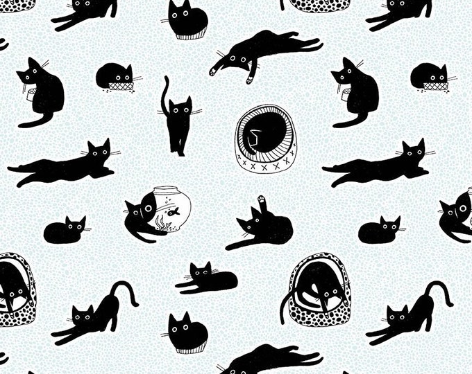 Funny Cat Fabric, Chillin' Feline Fancy Dear Stella, Cat Quilt Fabric ...