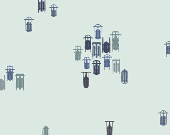 Sleigh Fabric, Sledding Fabric, Art Gallery Snow Day Down the Hill ...