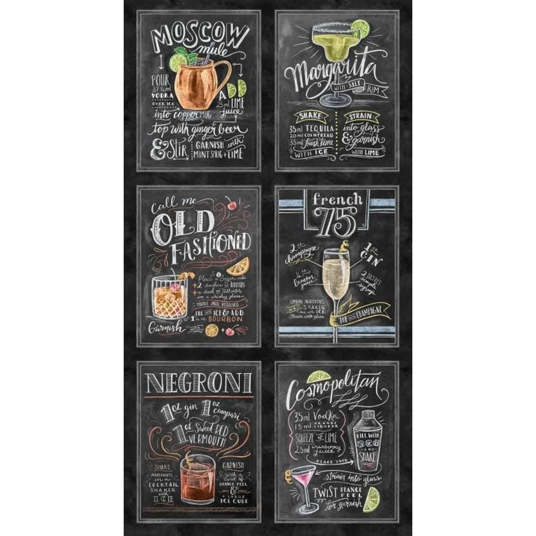 Happiest Hour -- Cocktail Panel 24” -- Michael Miller, Cocktail Quilt ...