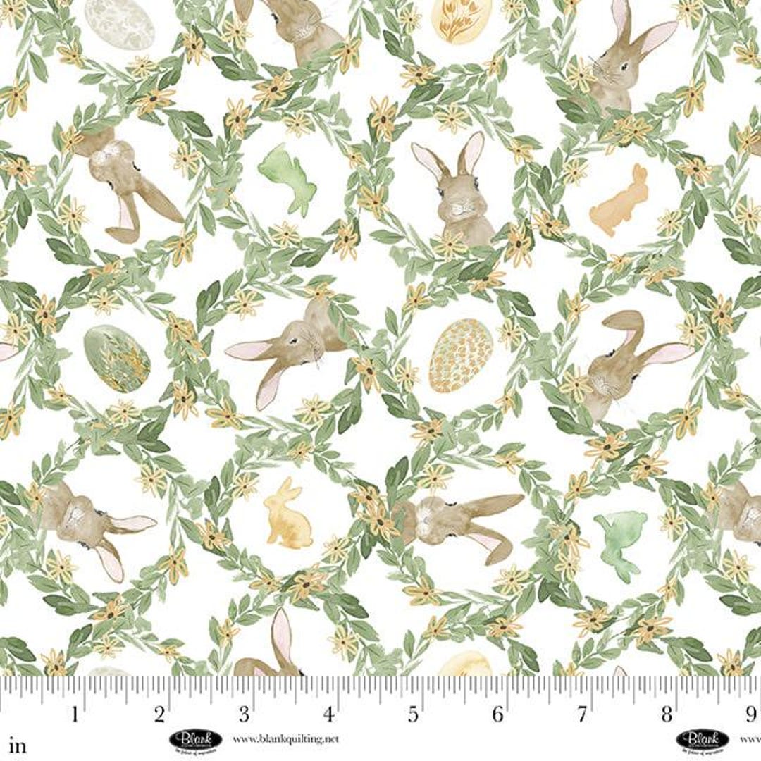 Leaf Lattice With Bunnies - Spring Serenade - Blank Quilting - Bunnies ...