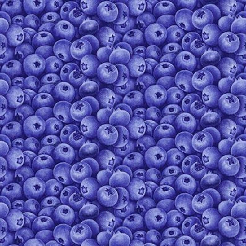 Blueberries Quilt Panel - Berrylicious, Henry Glass - 24" Quilt Panel ...