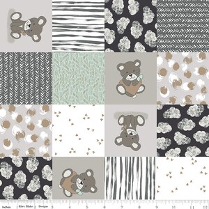 Neutral Baby Quilt Fabric, Cheater Quilt Fabric, Sleep Tight-riley Blake Designs, Metallic ...