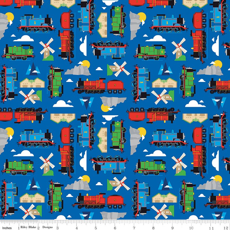 Thomas the Train Fabric Riley Blake All Aboard With Thomas - Etsy