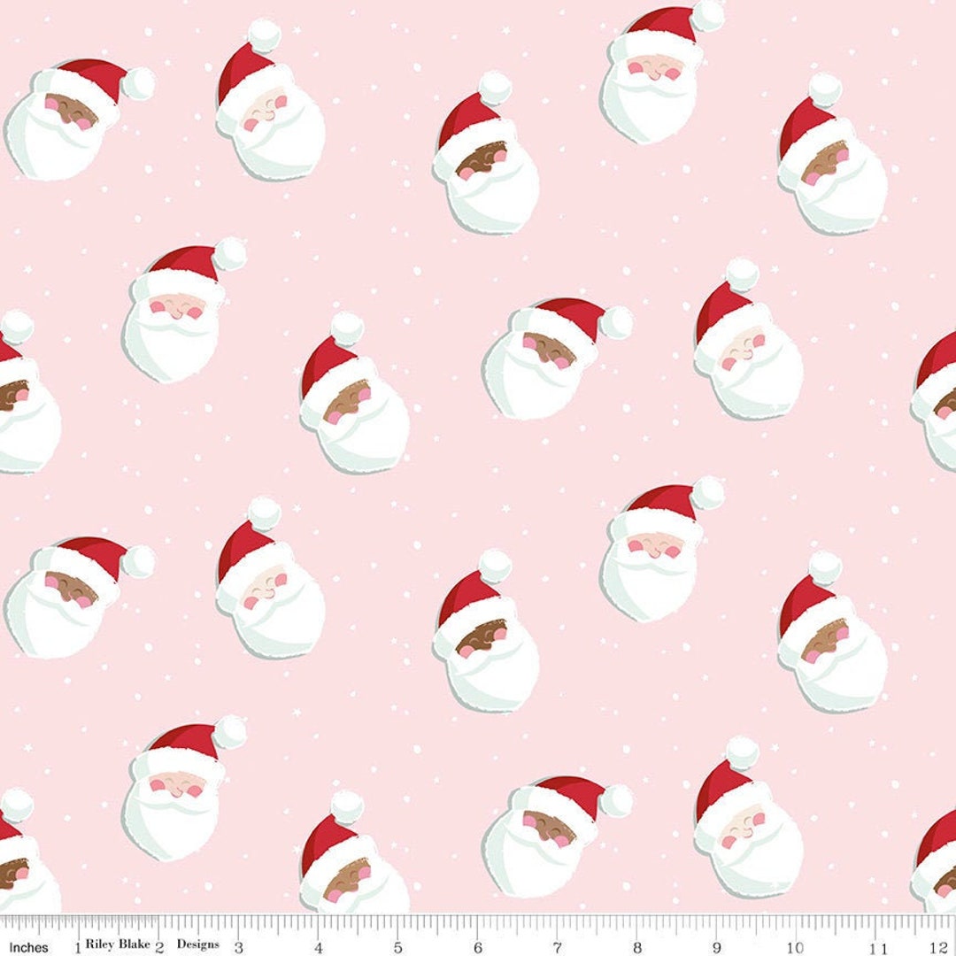 Santa Quilt Fabric, Holly Holiday From Tattooed Quilter Santa Heads in ...