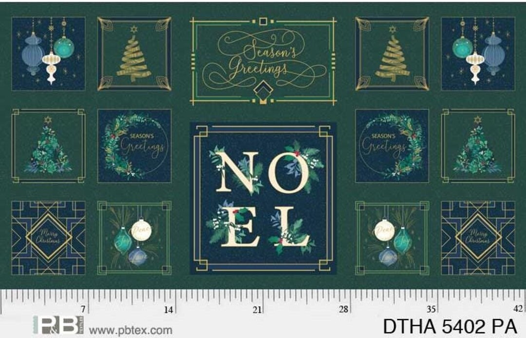 Deco the Halls -- Fabric Panel -- P&B Textiles, Noel Fabric Fabric ...